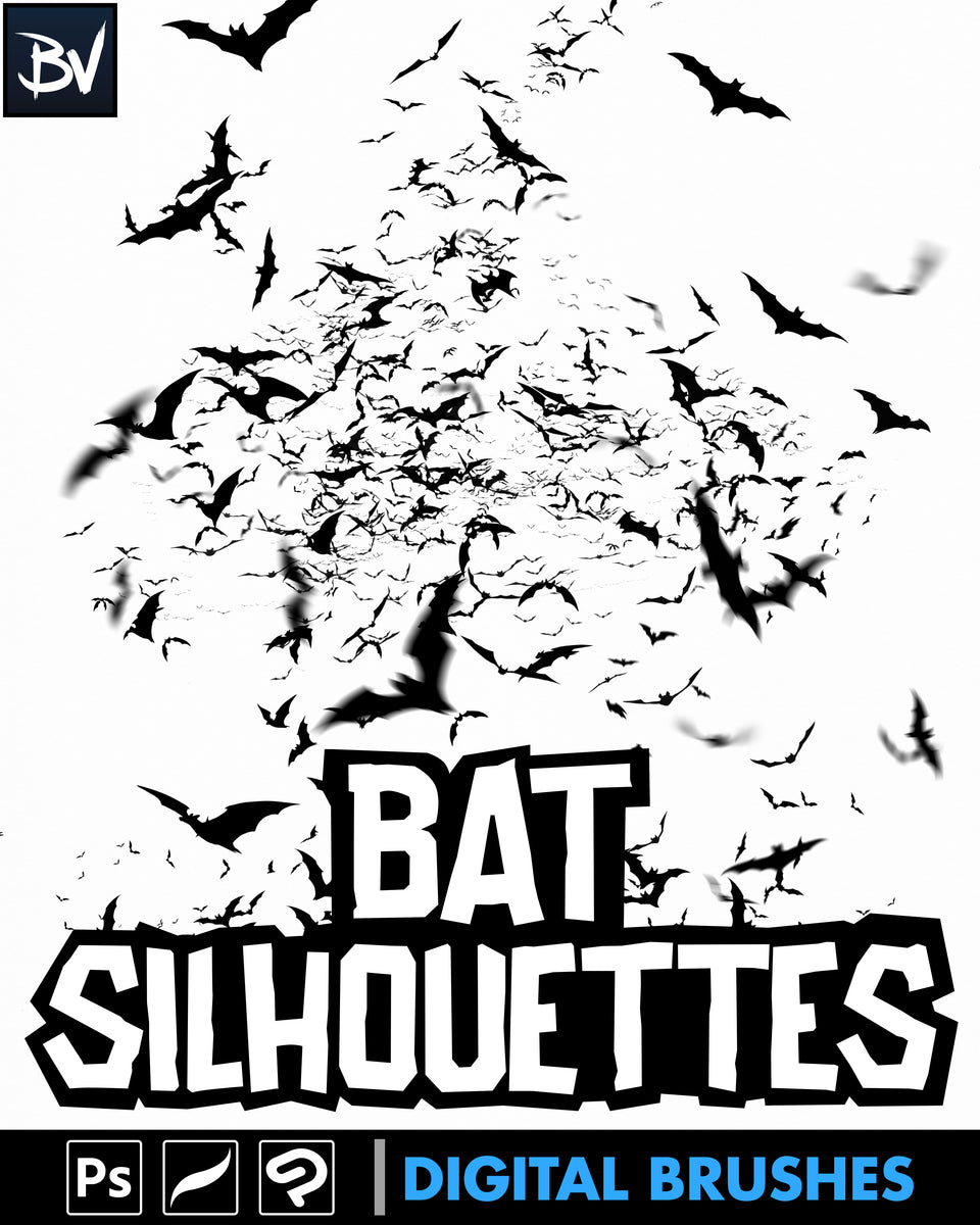 Bat Silhouettes | Digital Brushes – Brush Volt